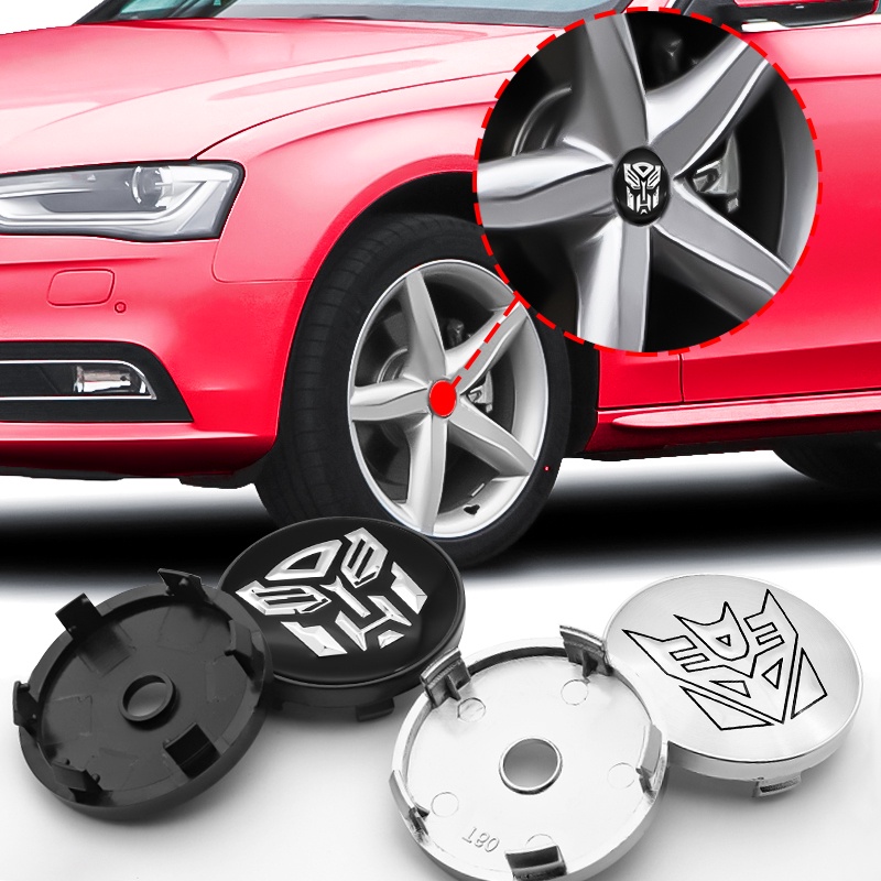 4pcs 60mm hub center cap car tire center auto man 3D transformers logo ...