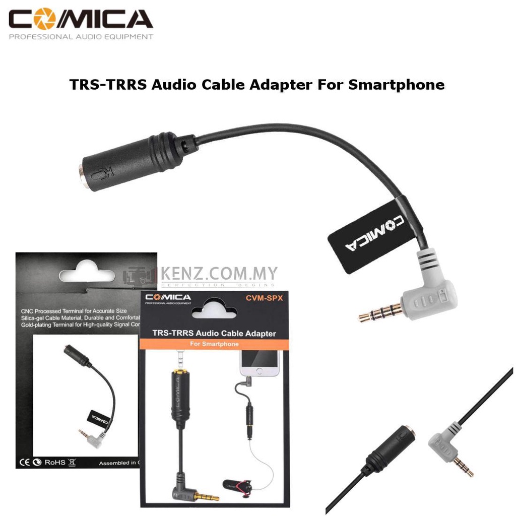 Comica TRS to TRRS Audio Cable Adapter For Iphone Samsung HTC & Sony ...
