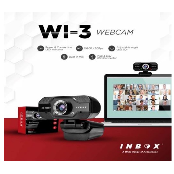 Inbox Webcam WI-3 FULL HD Webcam 1080P Autofocus Built in Microphone ...