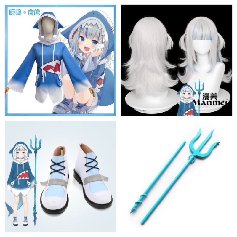 MLR Hololive cosplay Gura vtuber Gawr Gura cosplay same chan city pop shark | Shopee Malaysia