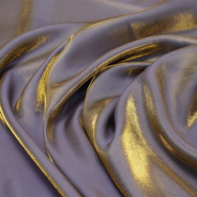 Designer Silky Liquid Satin Fabric Two Tone Metallic Viral Fabric (62 ...