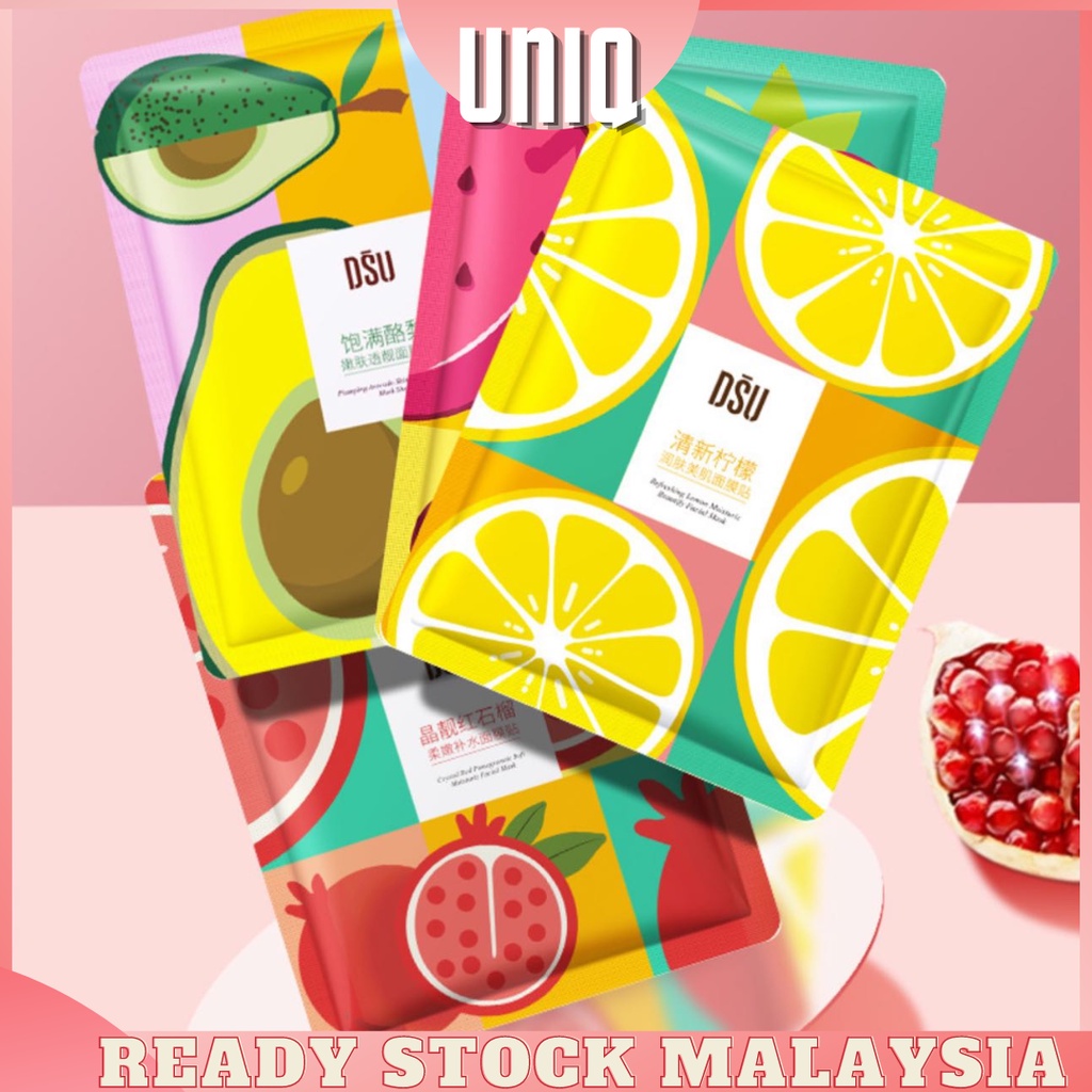 READY STOCK UNIQ Natural Essence Facial Mask Masker Muka Melembapkan ...