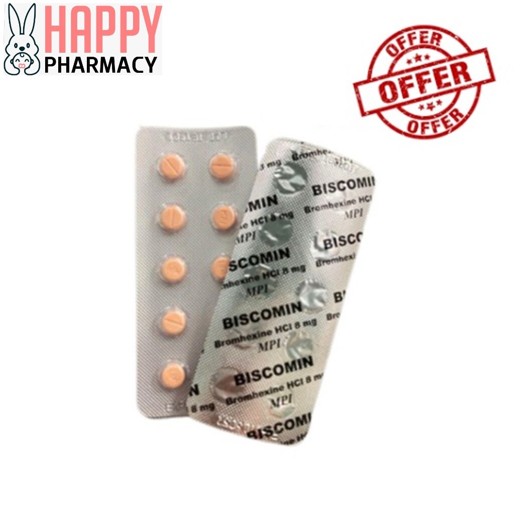 MPI BISCOMIN 8MG TAB 10'S (1STRIP) BATUK CAIR KAHAK REDUCE PHLEGM ...
