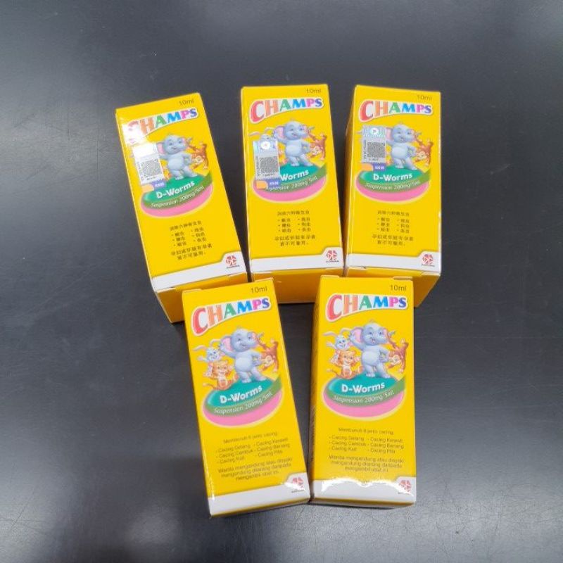 Champs D-Worm Suspension 200mg/5ml 10ml (Expiry Date:12/2024) | Shopee ...