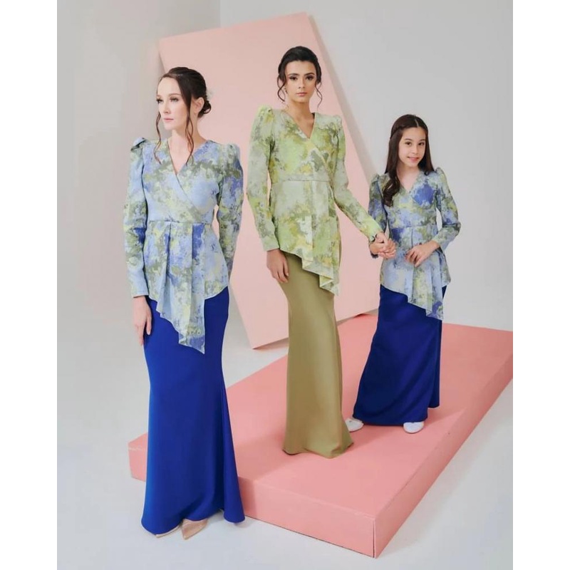 Mini baju kurung moden baju kebaya dresses green dress tie dye kurung ...