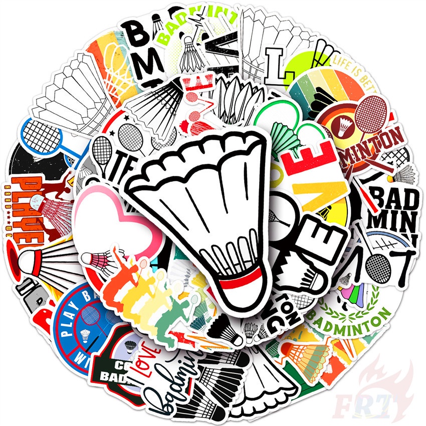 50Pcs/Set Badminton Series 01 Stickers DIY Waterproof Fashion Doodle ...