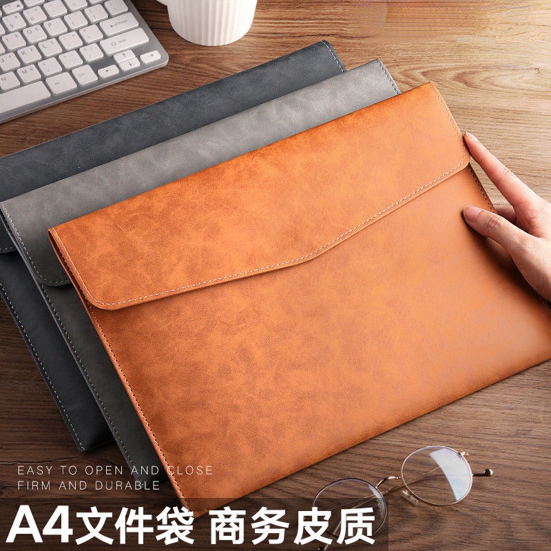 A4 File Bag Large Capacity Moisture-Proof Folder Snap-On Style Business ...