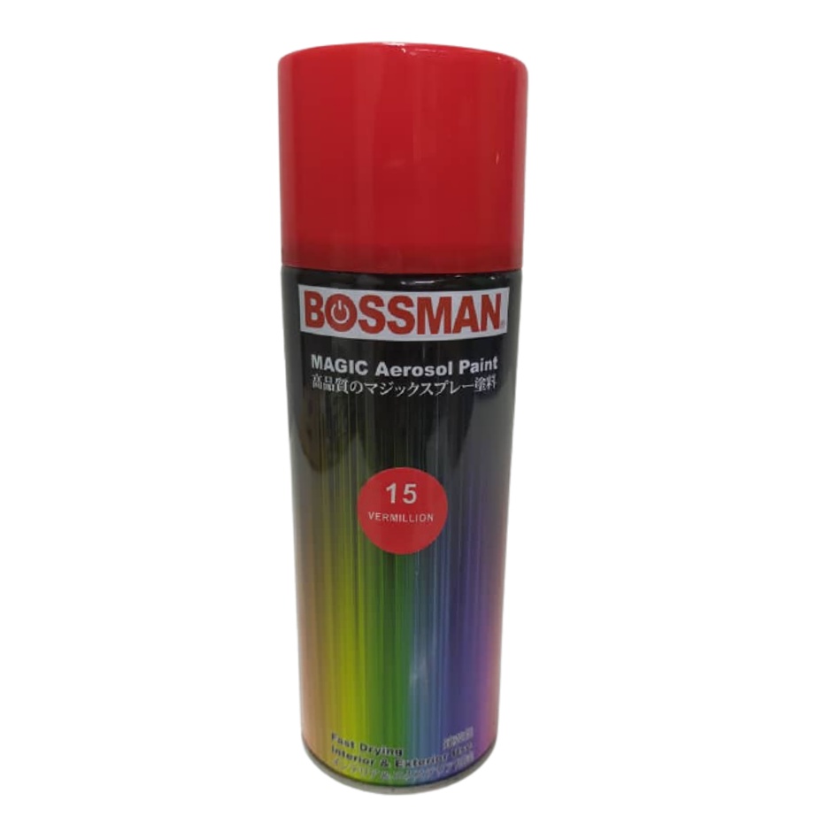 BOSSMAN Magic Aerosol Spray Paint Vermillion (No.15) | Shopee Malaysia