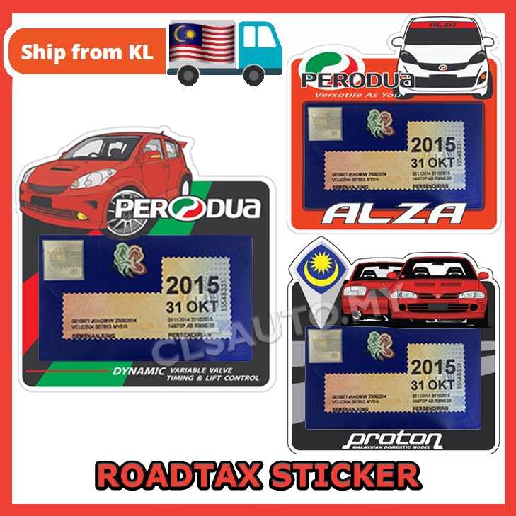 Proton Perodua Design Car Windscreen Road Tax Sticker / RoadTax Kereta ...