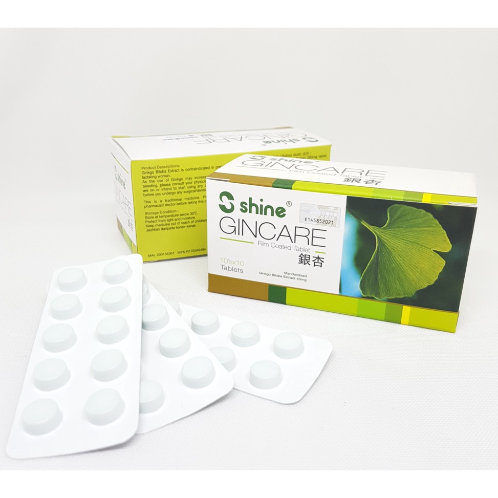 SHINE GINCARE TABLET 40MG (10s X 10) | Shopee Malaysia