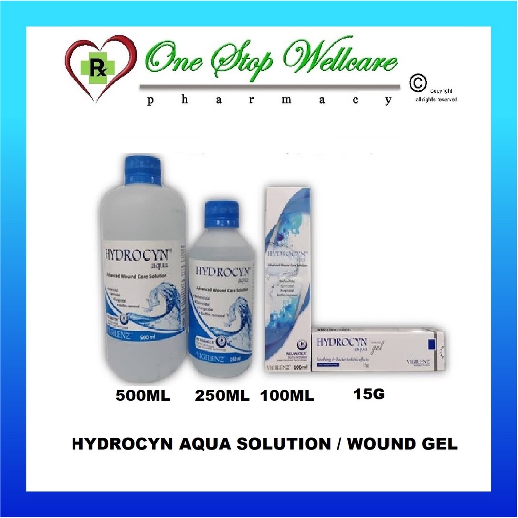 HYDROCYN AQUA SOLUTION 100ML / 250ML/ 500ML / AQUA WOUND GEL 15G | Shopee Malaysia