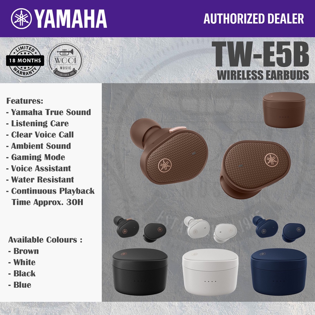 Yamaha TW-E5B True Wireless Earbuds | Shopee Malaysia