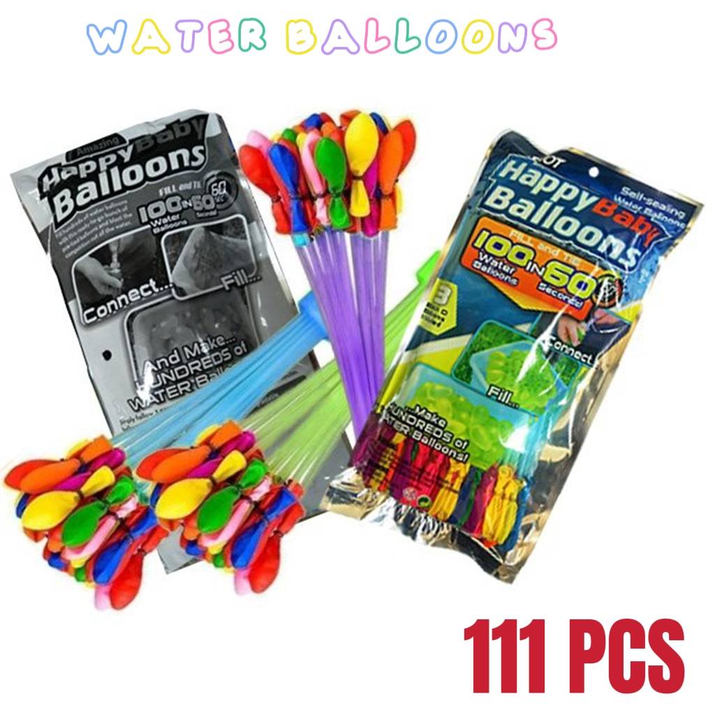 Water Balloon Toy Set [111pcs Quick Fill & Auto-Tie] Kids Water Bombs ...