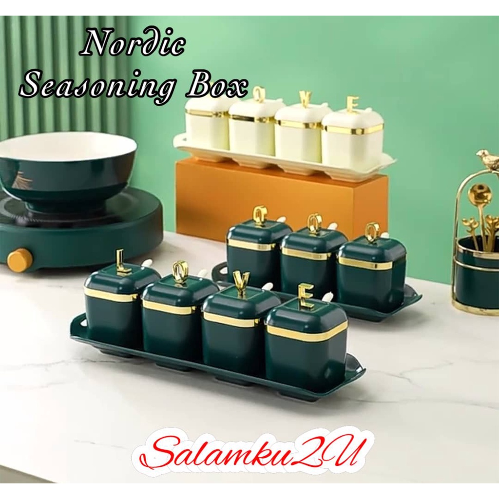 Set of 3pcs Nordic Seasoning Box Spice Storage Container Seasoning Jar ...