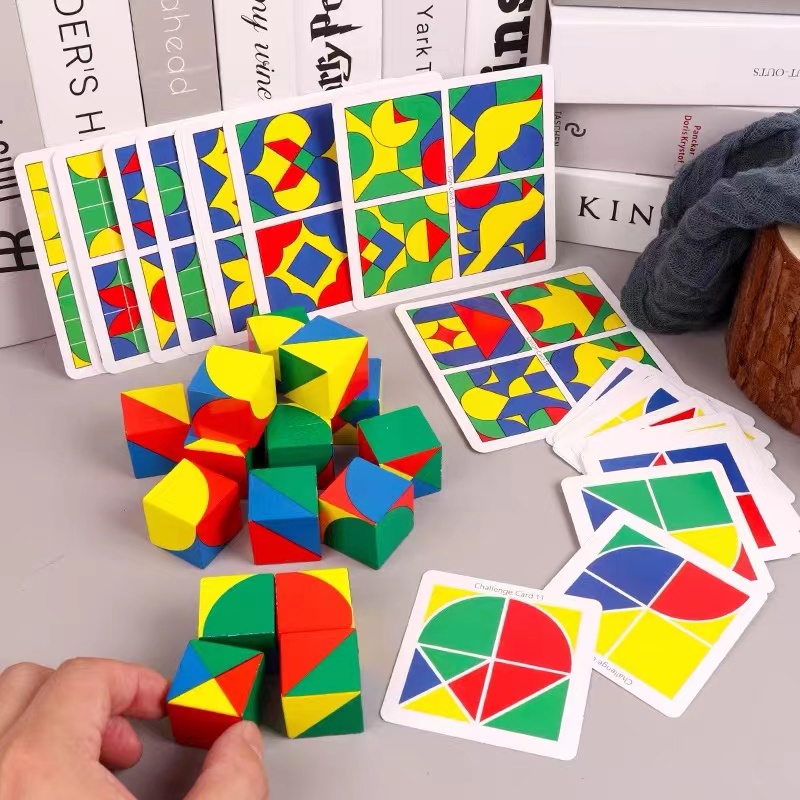Children Educational Shape Cube Puzzle Cube Space Thinking Building ...