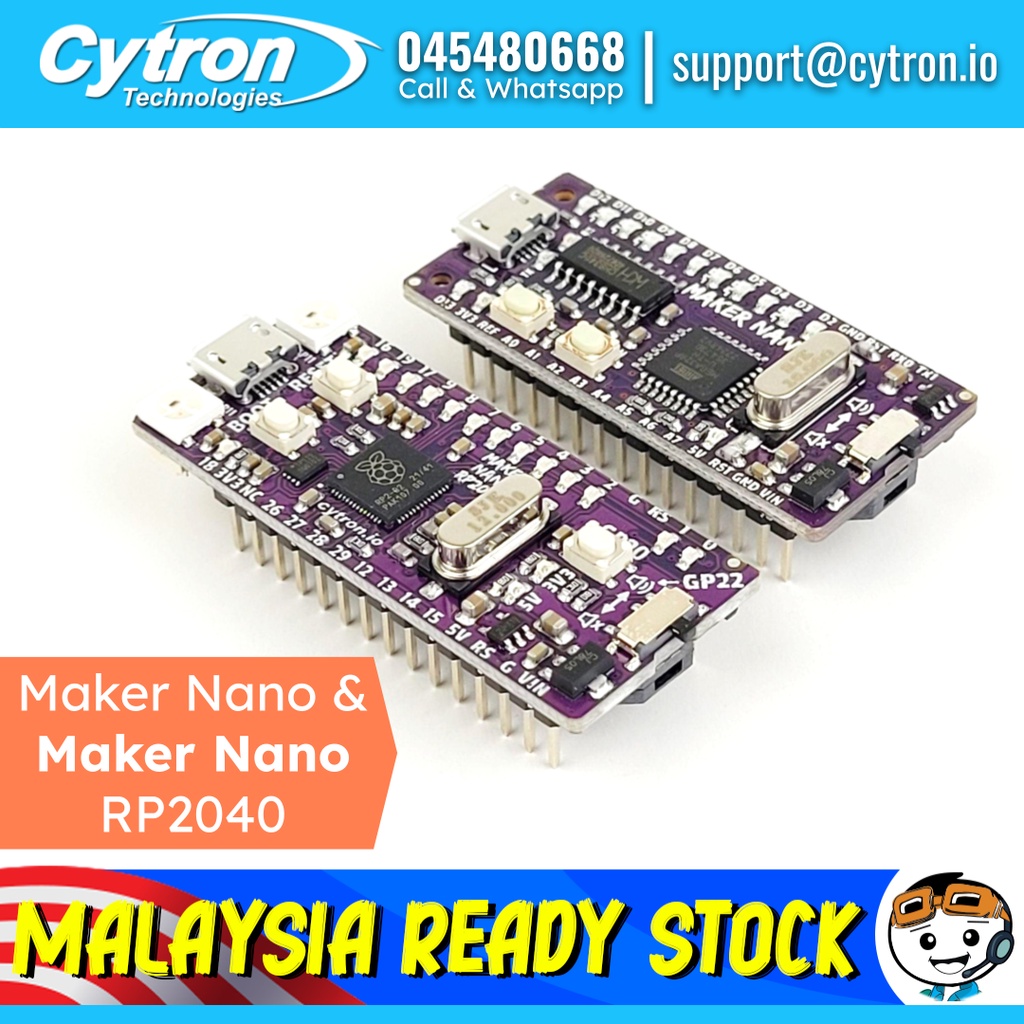 Cytron Maker Nano & RP2040 Suitable for FYP Mini Project Built-in LEDs Buttons Buzzer Arduino ...