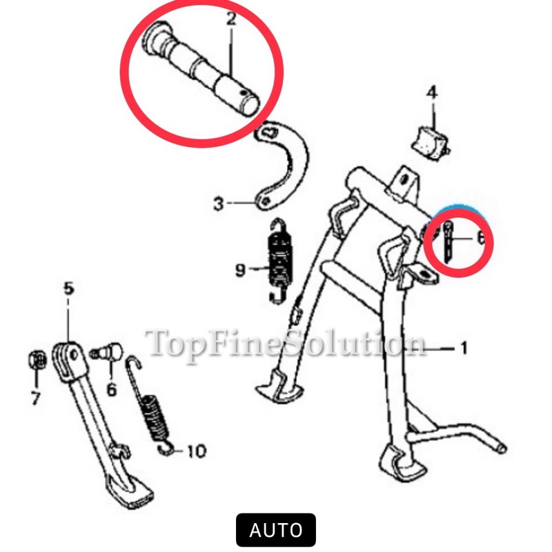 50512-041-000 Honda C70 GBO GBOJ EX5 Honda EX3 Main Stand Shaft | Shopee Malaysia