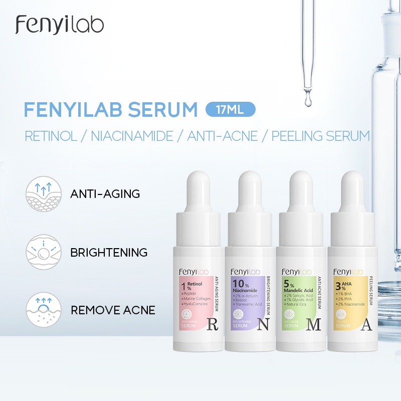 Fenyi Lab Retinol 3% AHA Peeling Serum Smoothing Rough Skin Niacinamide ...