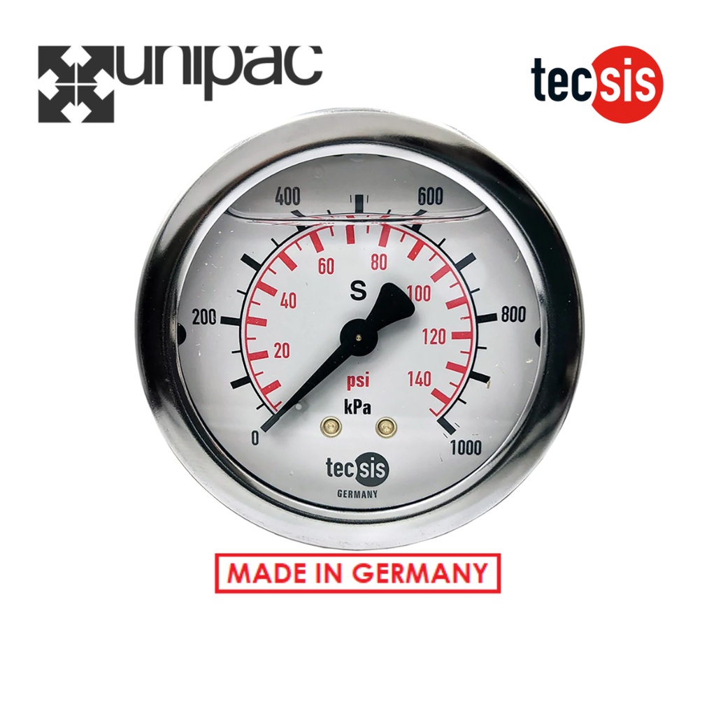 Pressure Gauge Tecsis Half Stainless Steel Pressure Gauge With Glycerine Filling 1453 | Shopee ...