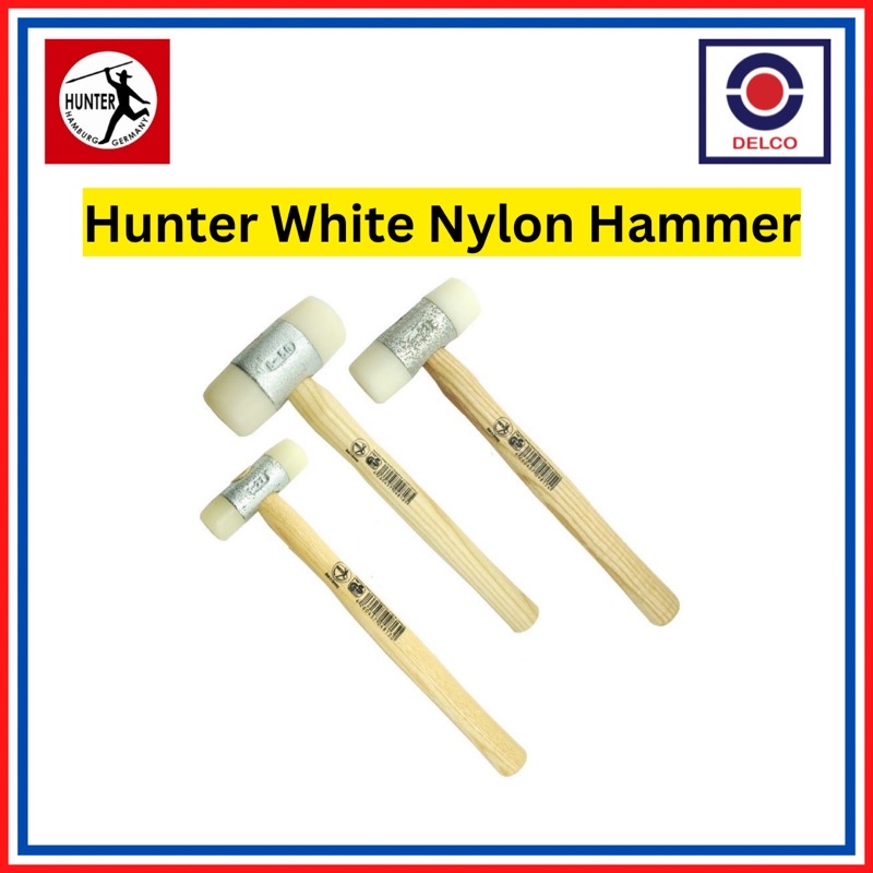HUNTER White Nylon Mallet Hammer wooden handle smooth surface original ...
