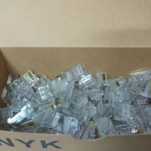 Rj45 connector contains 100 Pcs, original rj45 cat5e connector, plain ...