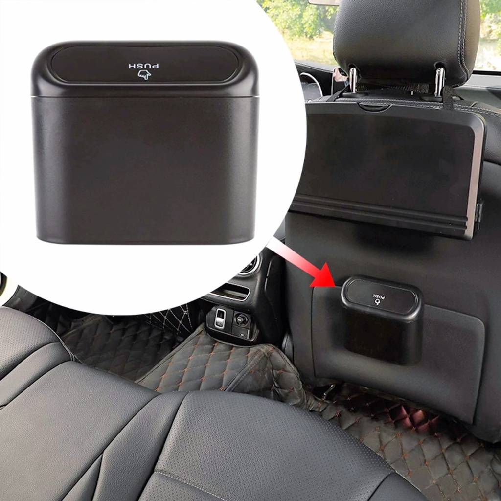Car Trash Bin with Lid Square Storage Box for Car Universal Car Trash ...