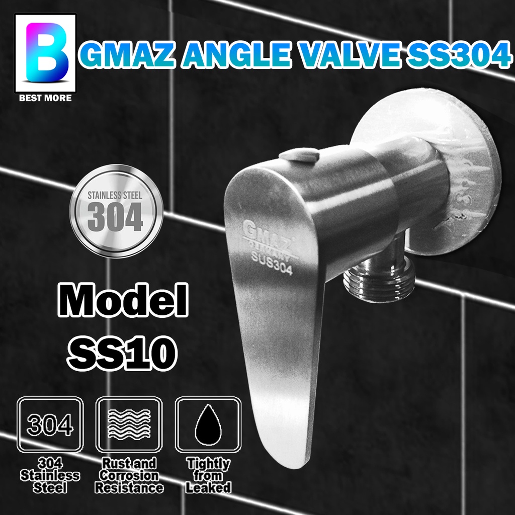 GMAZ ANGLE VALVE TAP (SS304) SS10 / ANGLE VALVE TAP BLACK (SB304) SB10 ...