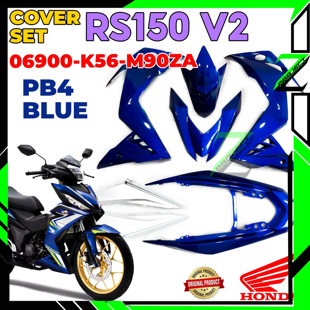 100% Original Honda RS150 V2 / RS150R / RS 150 Coverset Cover Set PB4 Blue Non Sticker 06900-K56 ...