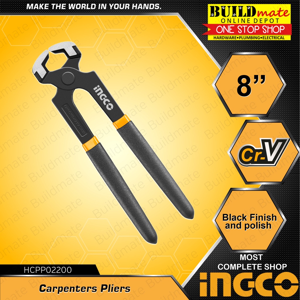 NEW INGCO Carpenters Pliers CRV 8" inch Industrial Rubber Handle ...