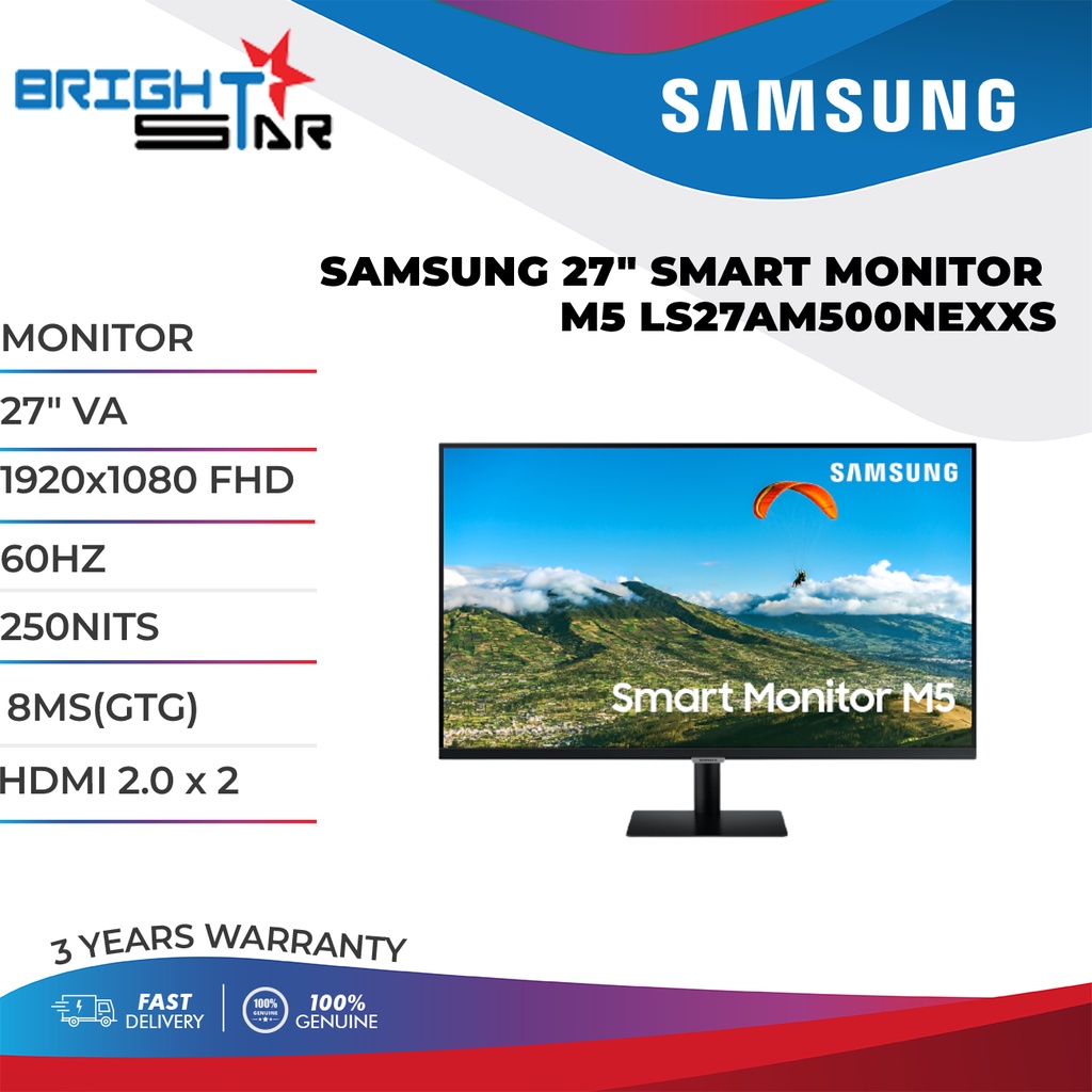 SAMSUNG 27" SAMSUNG LS27AM500NEXXS SMART MONITOR M5 / 27" VA ...