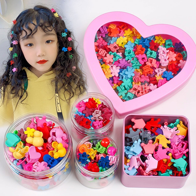 10-50Pcs/Set Boxed Clips Korean Cute Cartoon Small Hair Clip Girl ...