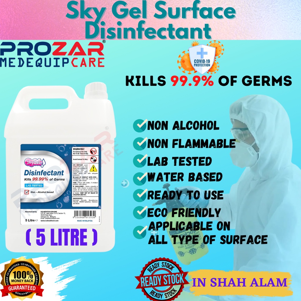 Sky Gel 5Litre Surface Disinfectant / Kill 99.99% of germ, bacteria ...