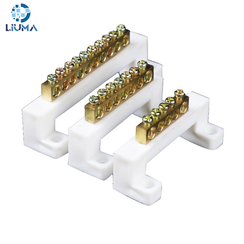 1PCS White Bridge Zero Line 5 7 10 Positions Copper Grounding Strip ...