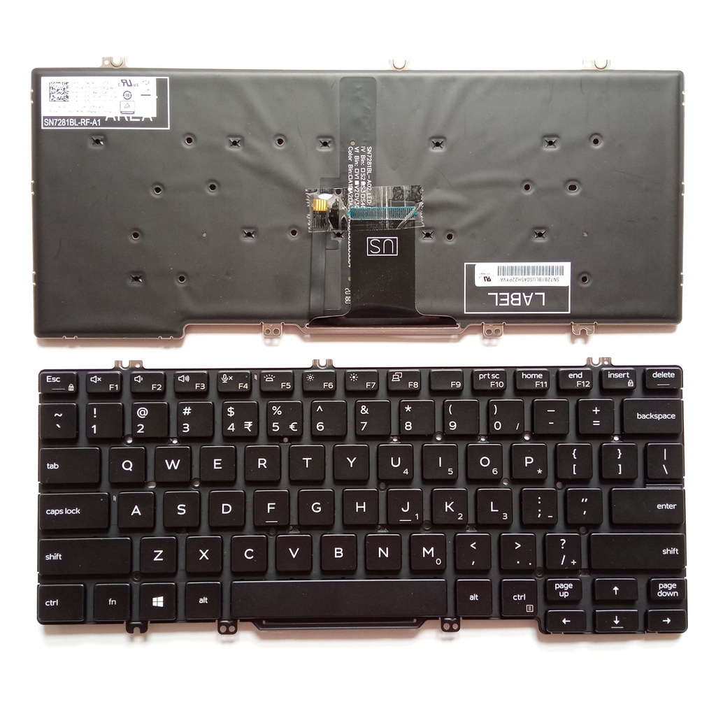 US laptop Keyboard for Dell Latitude 7300 E7300 5300 With backlight ...