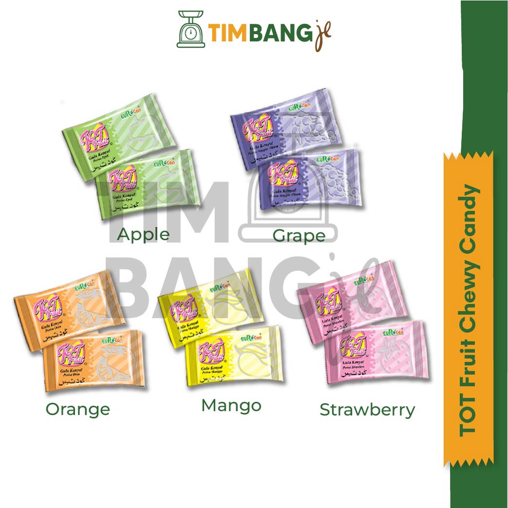 Eurocan TOT Fruit Chewy Candy Gula Apple Strawberry Blackcurrant Orange ...