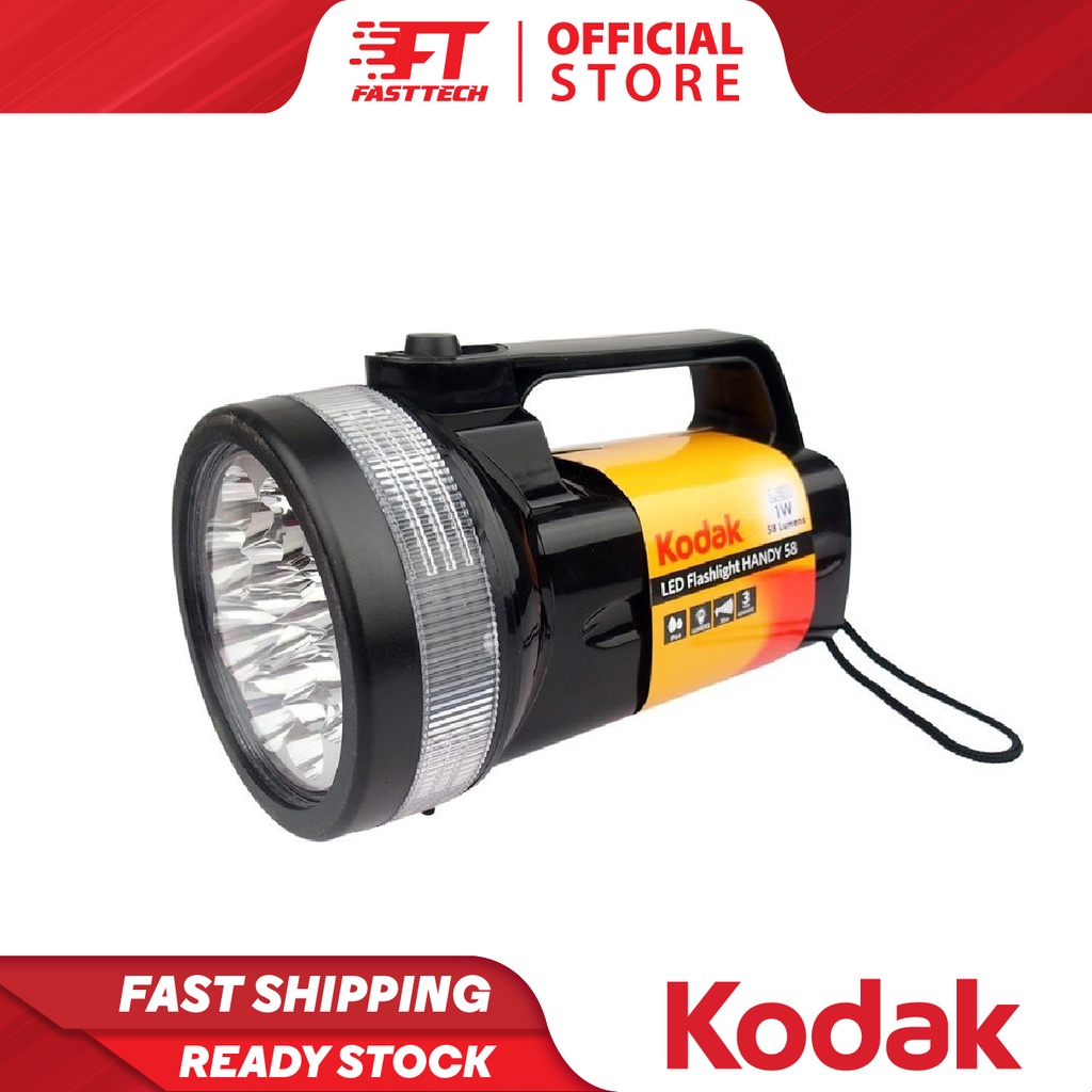 KODAK HANDY 58 LED Flashlight with 58 Lumens, IP64, 35m Range & Weather ...
