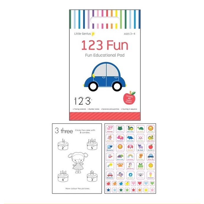 Little Genius 123 Fun Educational Pad With Stickers (3-4 years old ...