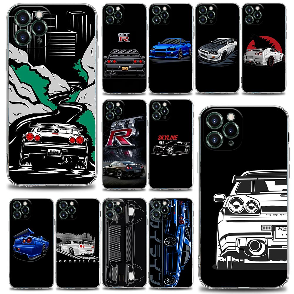 Nissan Skyline R34 Cars Clear Phone Case for iPhone Apple 11 12 13 14 ...