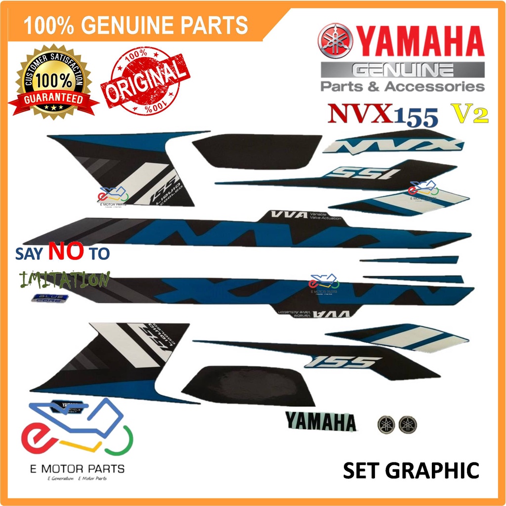 NVX V2 GRAPHICS SET NVX155 V2 STICKER BDL BODY STRIPE CYAN RED WHITE ...