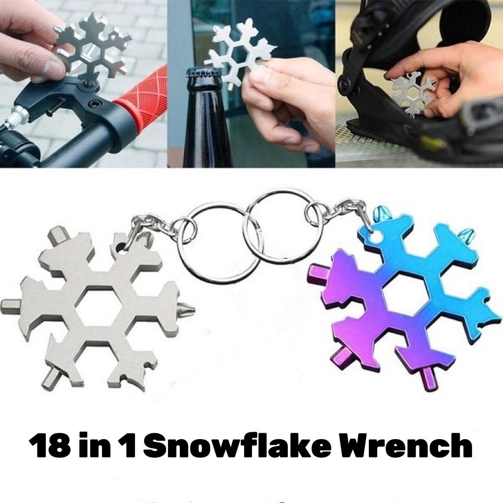 P Multipurpose 18 in 1 Snowflake Shape Screwdriver Wrench Spanner with Bottle Opener Portable ...
