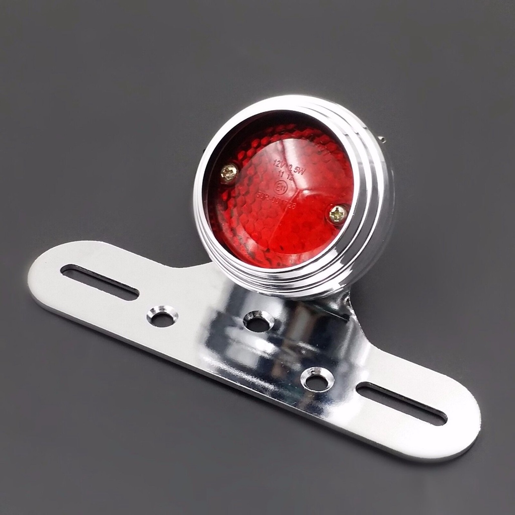 Chrome LED Tail Brake Light Lamp for Harley Honda Kawasaki Suzuki ...
