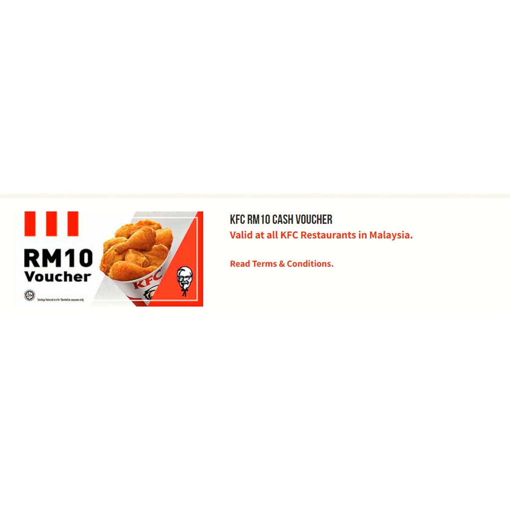 KFC Cash Voucher RM 10 - Physical Voucher | Shopee Malaysia