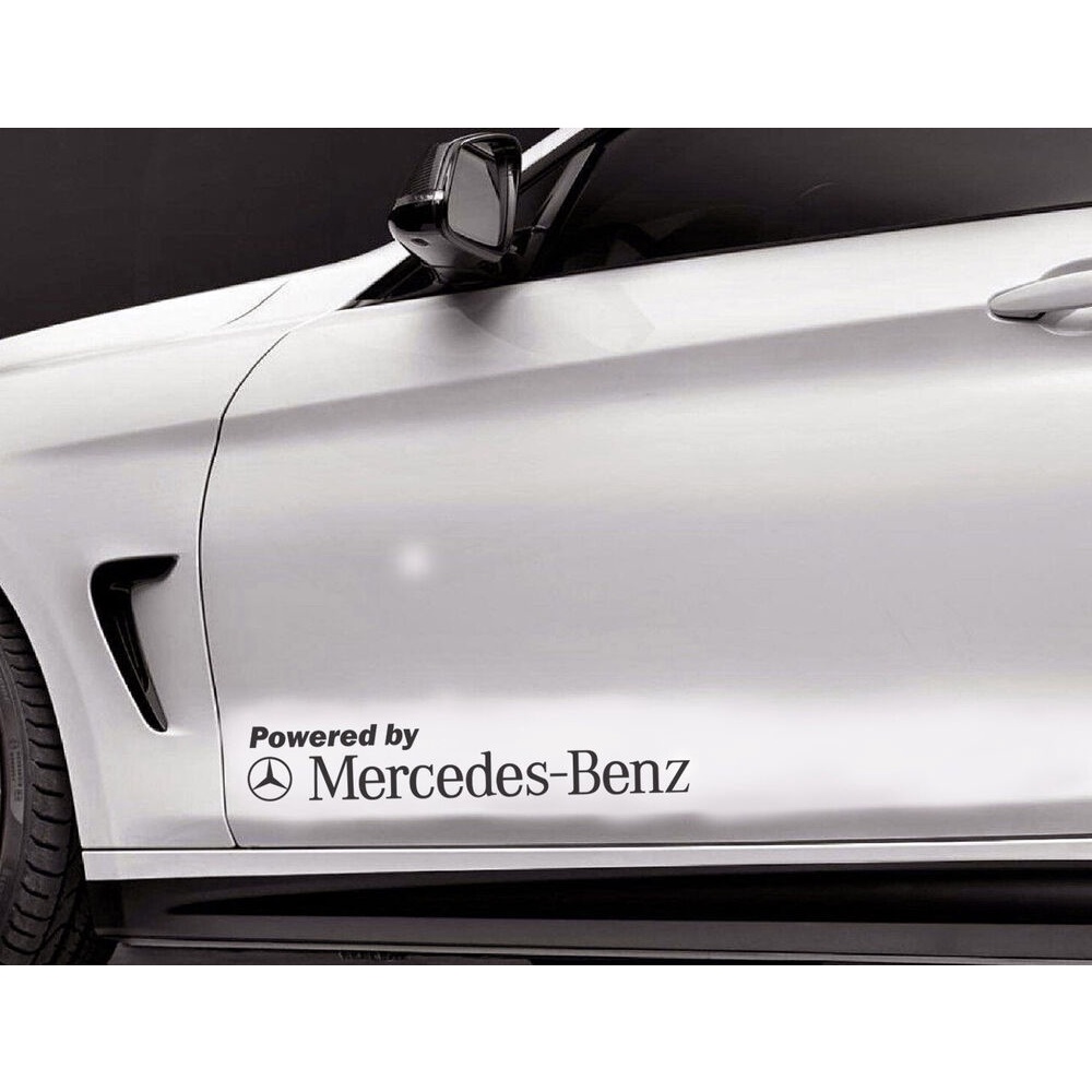 2pcs Powered by Mercedes-Benz Vinyl Decal Sticker Emblem Side Stickers ...