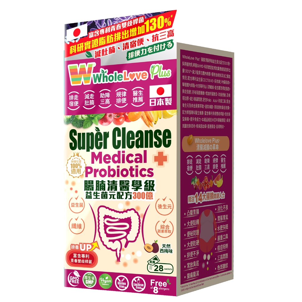 WholeLovePlus Super Cleanse Probiotics for Women & Men - Daily ...