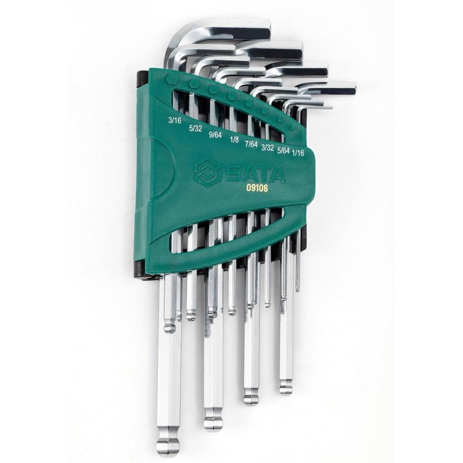 Sata 09106 12 Pc. SAE Long Ball Point Hex Key Set | Shopee Malaysia