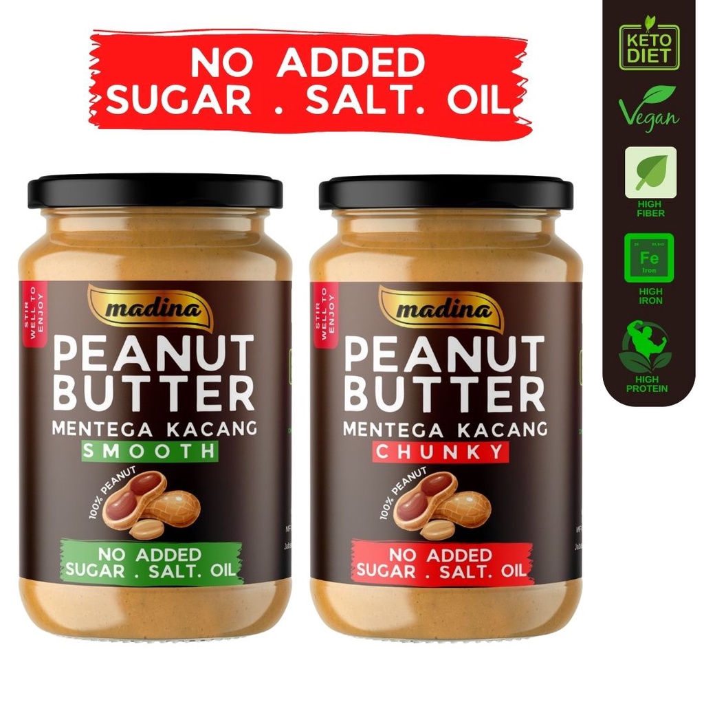 100% Peanut Butter 350g Natural[NO ADDED SALT, SUGAR & OIL] 100% Peanut ...