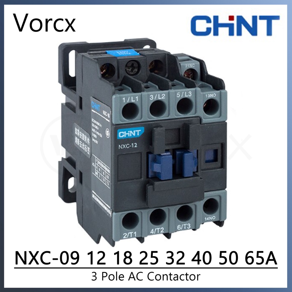 CHINT 240V NXC Series 3 pole AC Contactor 9A to 100A | Shopee Malaysia