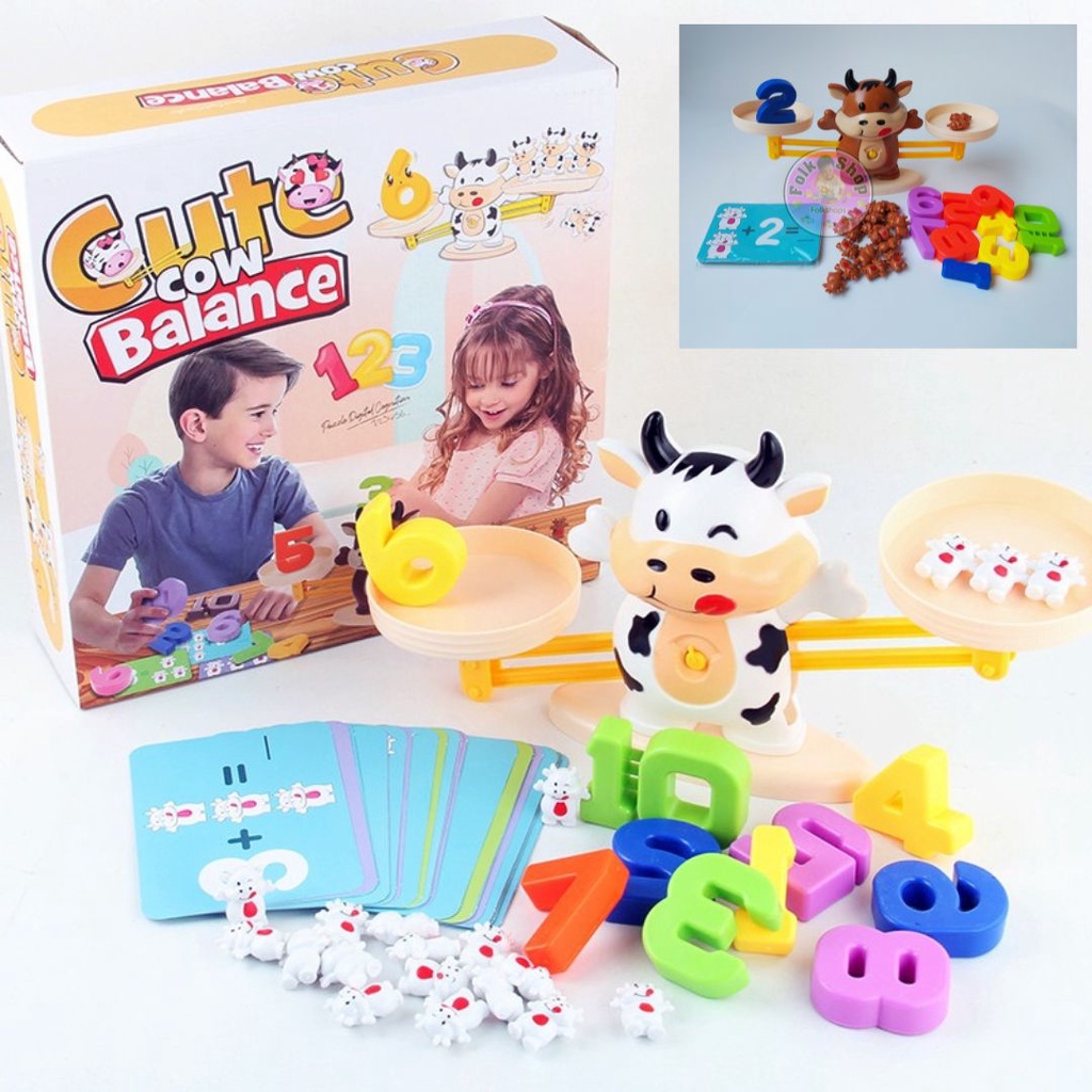 Mathematics Scale Game-Balance-Weighing (Cut Cow Balance) | Shopee Malaysia