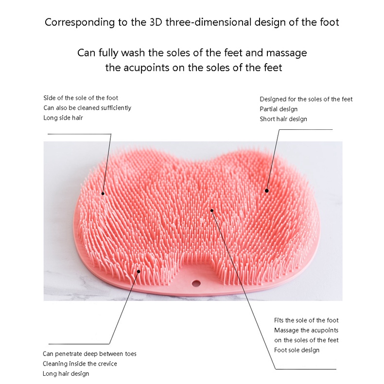 Foot Washing Brush Silicone Bath Foot Massage Pad Mat Shower Massage ...