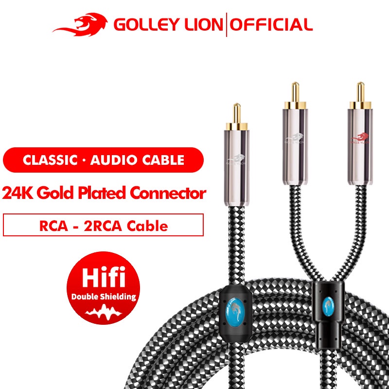 GOLLEY LION RCA Jack To 2 RCA Y Splitter RCA Connector Male Plug Audio ...
